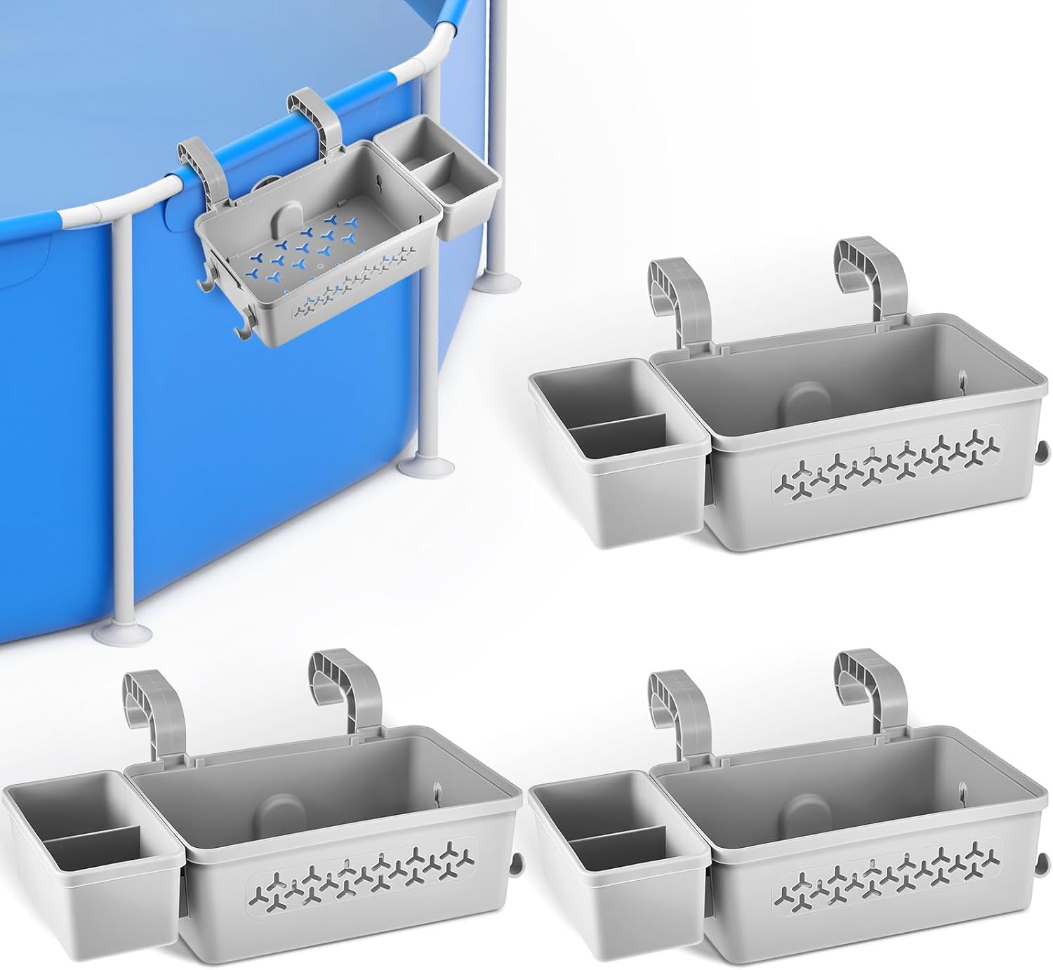 Amazon.com: Sliner 4 Sets Large Poolside Storage Basket with Pool Cup ...