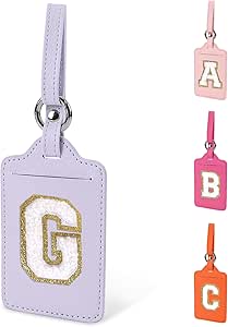 Amazon.com | Initial Letter Luggage Tag G for Suitcases TSA Approved, PU Leather Personalized ...