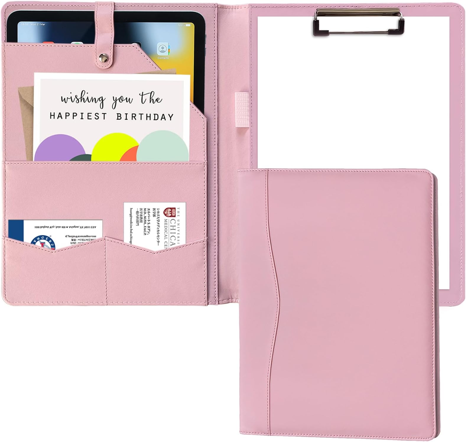 Portfolio Folder Padfolio with A4 Clipboard, PU Leather Portfolio ...