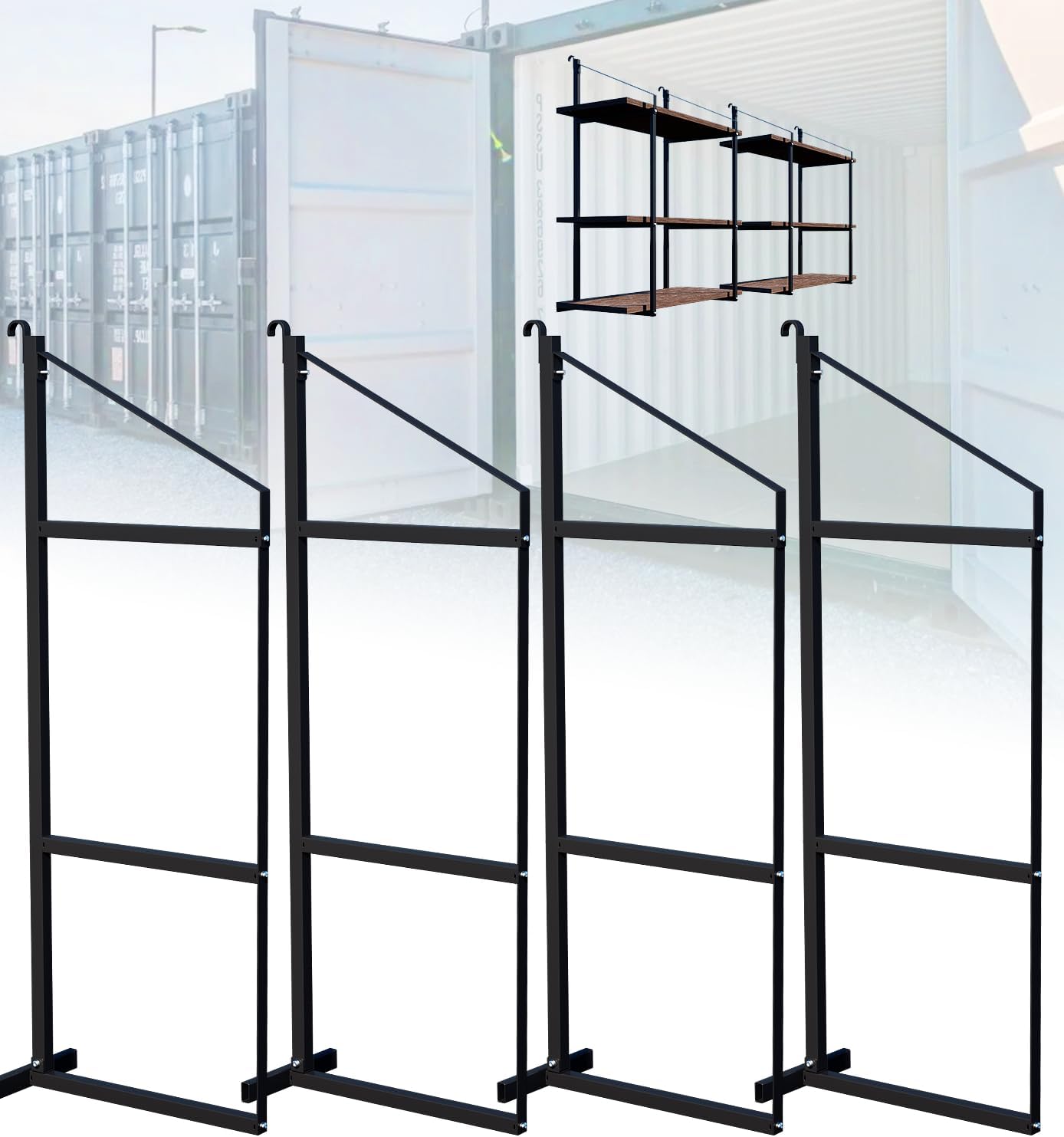 Amazon.com: Generic 2-Tier Heavy Duty Black Steel Container Shelving ...