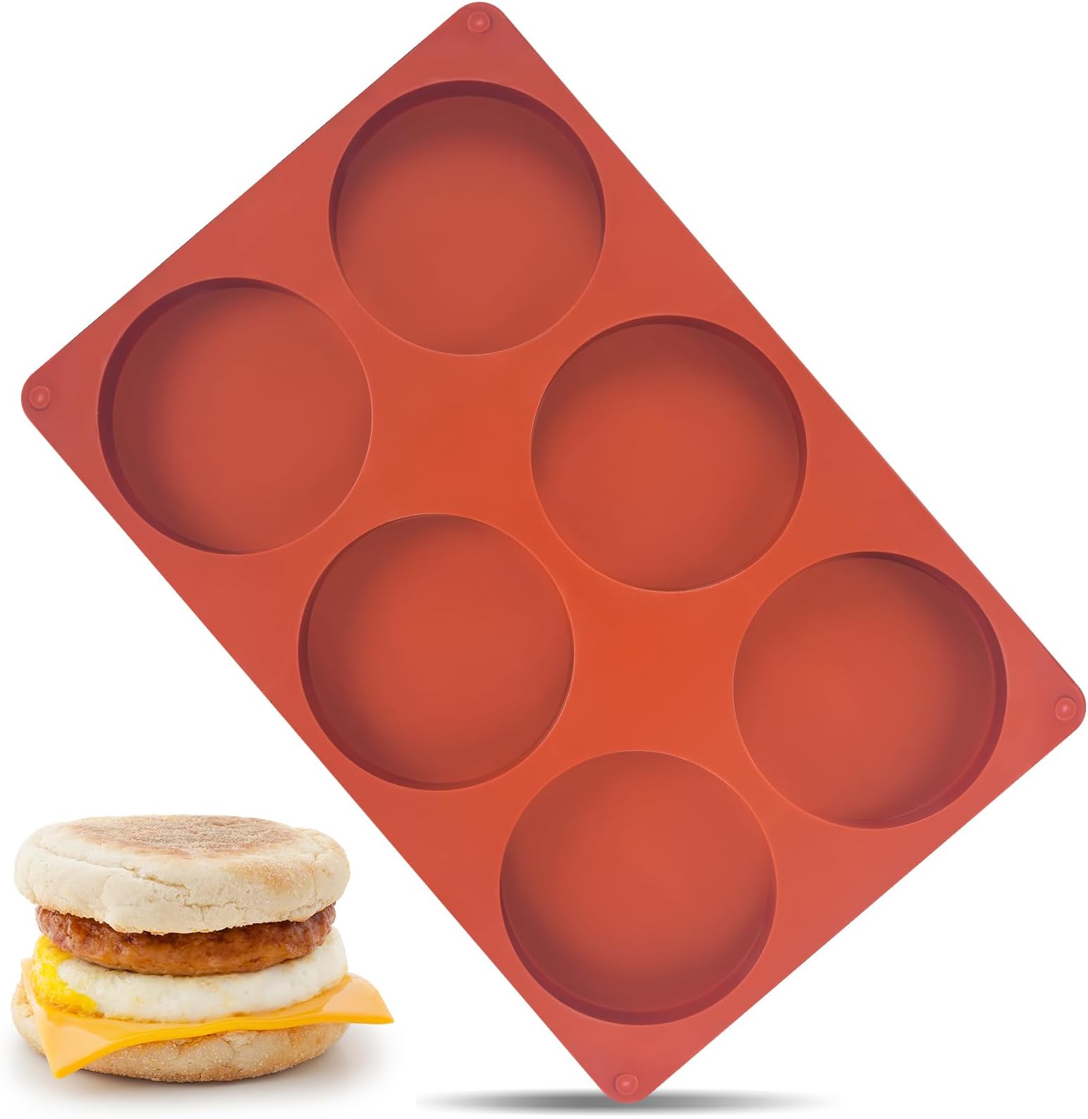 Amazon.com: Silicone Egg Molds 4 Inch Jumbo Muffin Top Pans for Baking ...