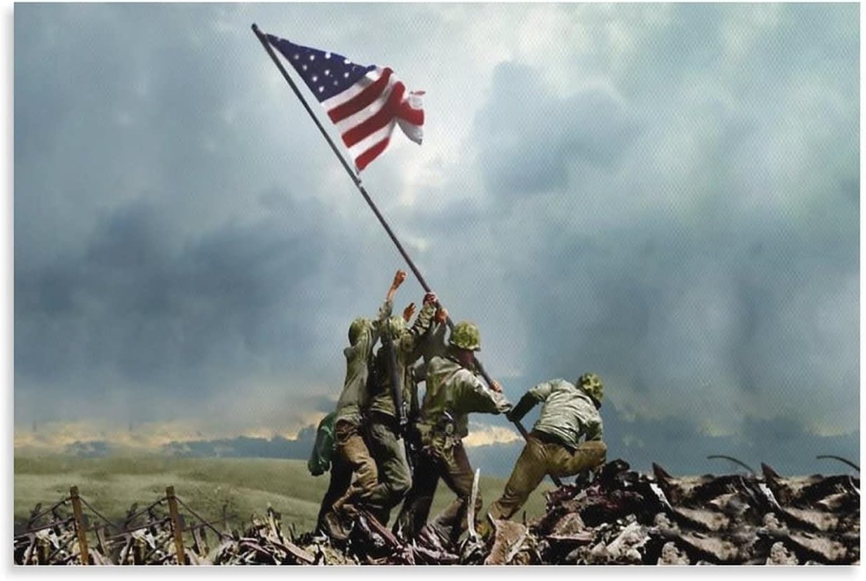Amazon.com: Iwo Jima US Marine Corps World War II Flag Raising Poster ...