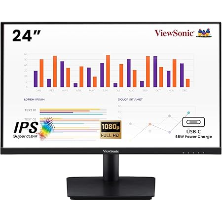 Samsung 24-inch(60.46cm) FHD Monitor, IPS, USB Type-C, HAS, Pivot, 75 ...