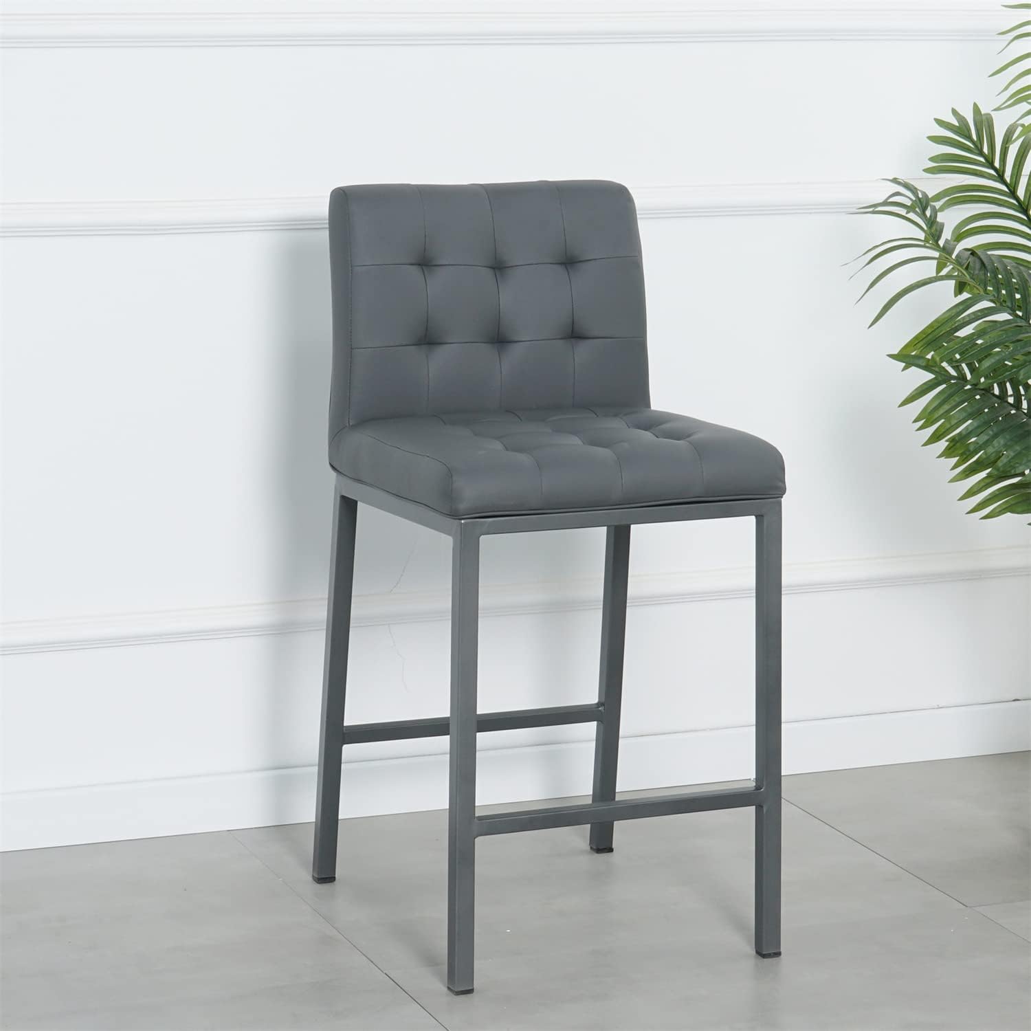 Amazon.com: JINS&VICO Bar Stool Set of 2, PU Leather Counter Height Bar ...