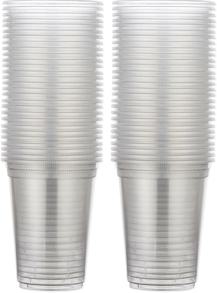 Amazon.com: PP Clear Plastic Cups Set, Disposable Cups for Lced Coffee ...