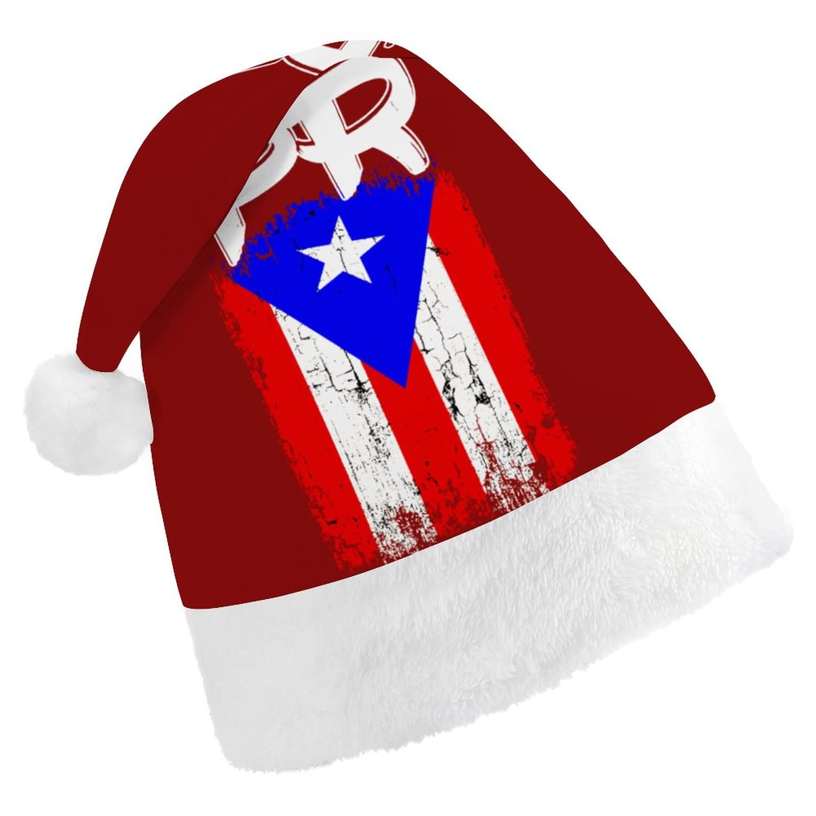 Amazon.com: Puerto Rico PR Flag Christmas Hat Plush Santa Hat Funny ...
