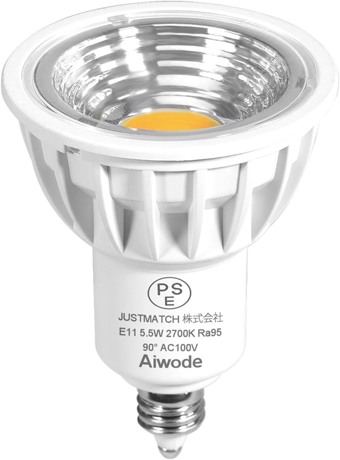 Amazon | Aiwode E11 LEDスポットライト LED電球 E11口金 5.5W(60W形相当)電球色2700K CRI95 明るさ550lm 調光不可広角90°絶縁材料本体 ...