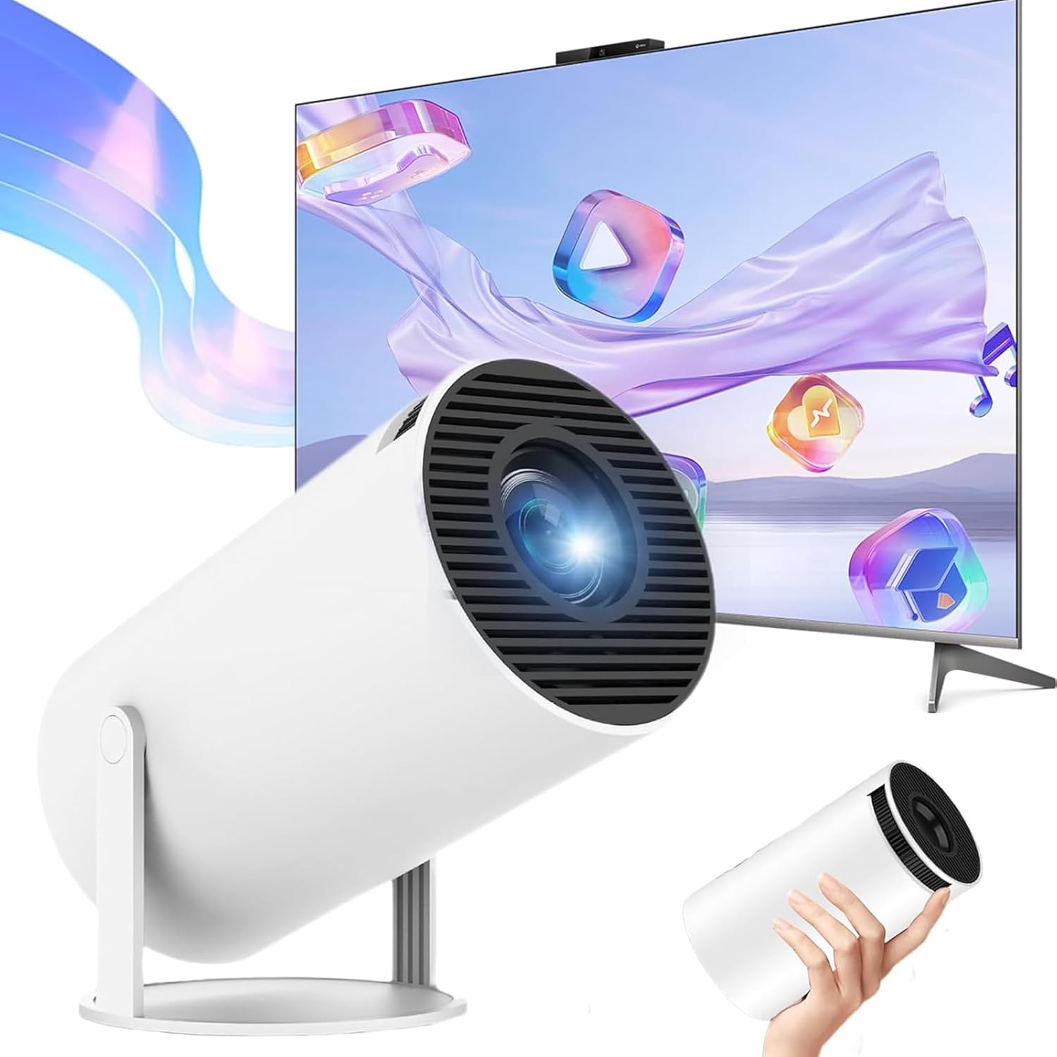 Mini Projector with WiFi 6 and Bluetooth, 4K 1080P Support Portable ...