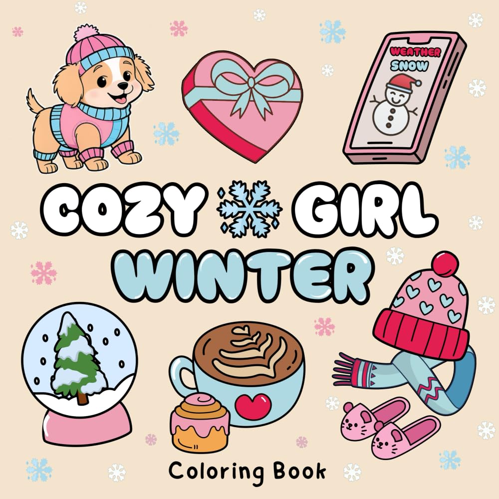 Amazon.com: Cozy Girl Winter Coloring Book: Bold and Easy, Perfect for ...
