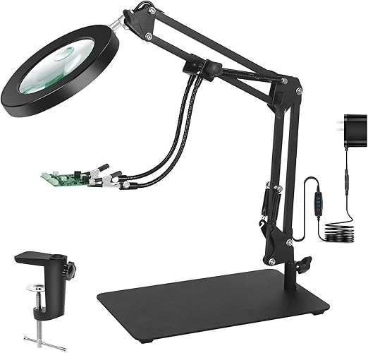 Amazon.com: Magnifying Glass with Light and Stand, 3-in-1 Gooseneck ...