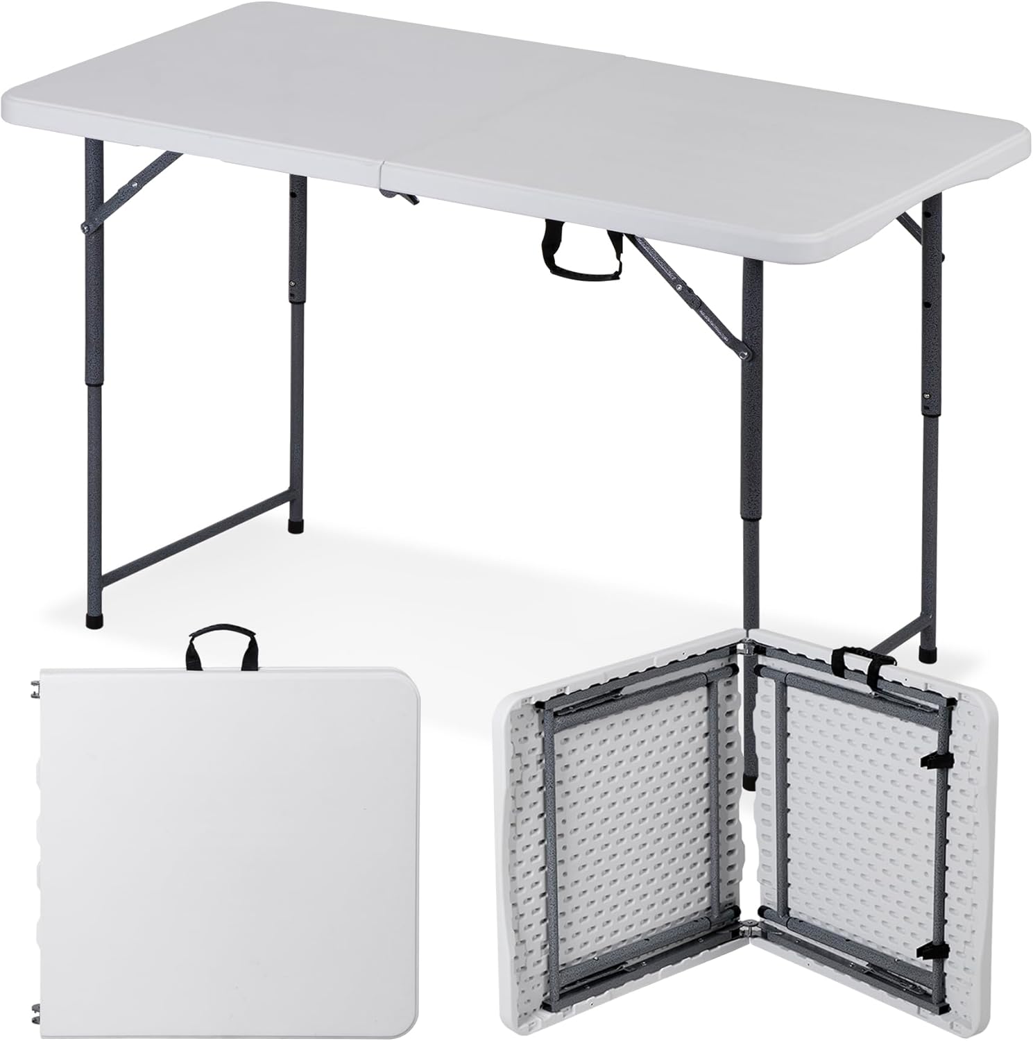 Amazon.com: Saicool 4FT Fold in Half Folding Table, Duty Event Table ...