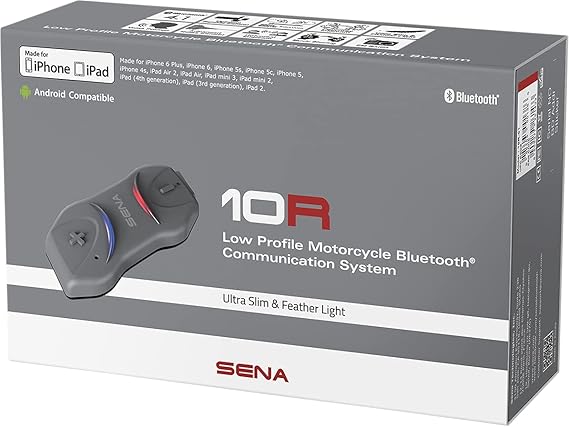 Amazon.com: Sena 10R Low Profile Motorcycle Bluetooth Communication ...