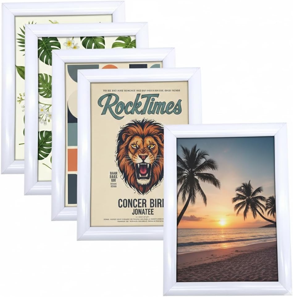 Shoplines Supplies™ Snap Poster frame, 5x A4 Aluminium White Snap ...