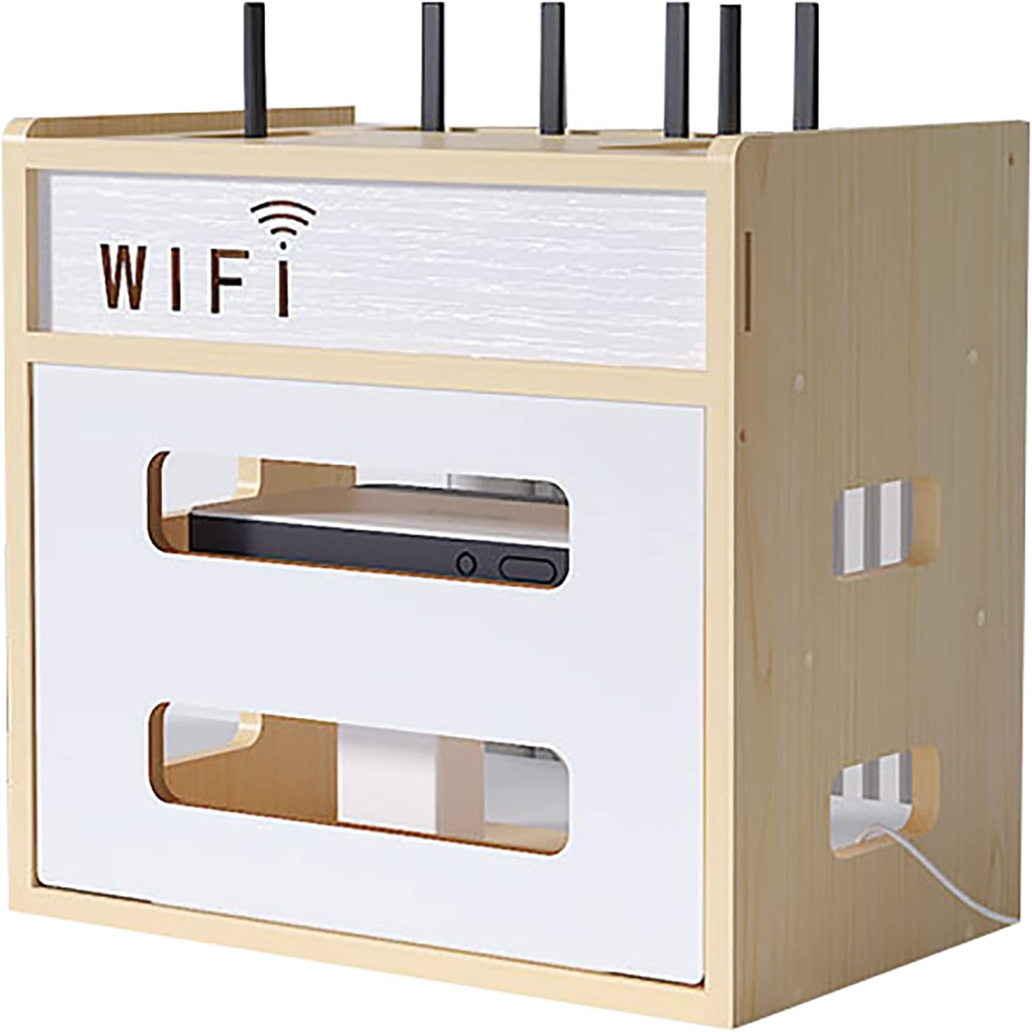 Guoyoocc Wooden Router Shelter Box,Floor Standing Tv Set Top Box ...