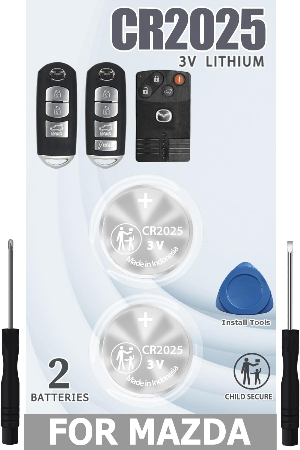 Amazon.com: Key Fob Replacement Batteries for Mazda CX-5 (13-19 ...