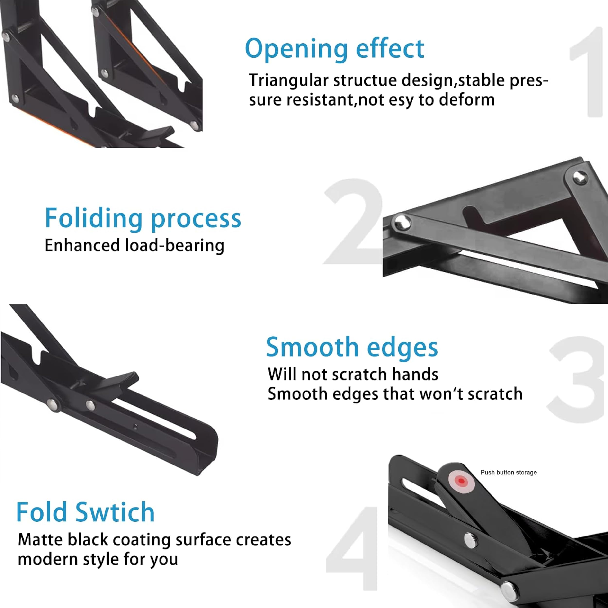 Snapklik.com : Folding Shelf Bracket 16 Inch 2PC Wall Mounted ...