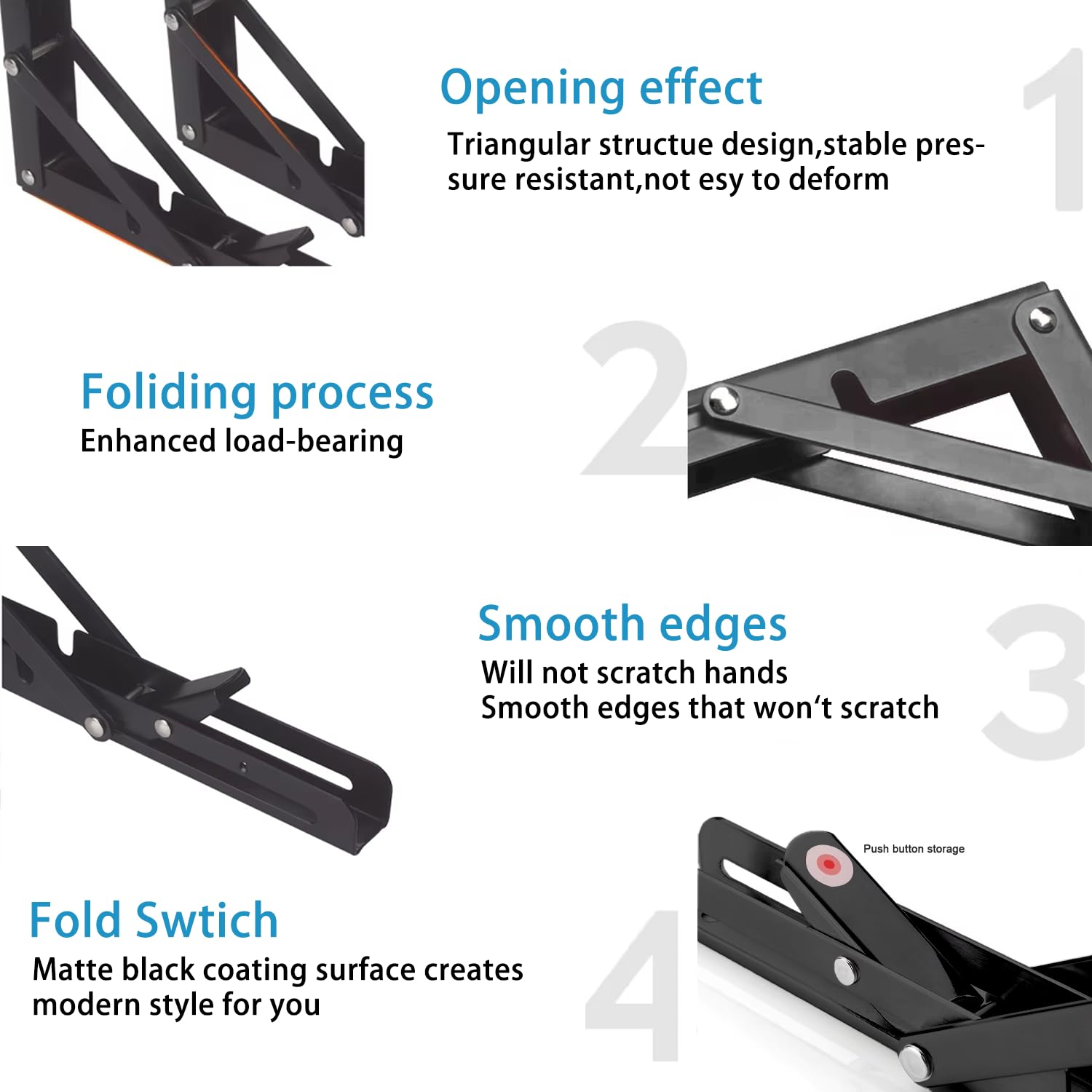 Snapklik.com : Folding Shelf Bracket 16 Inch 2PC Wall Mounted ...