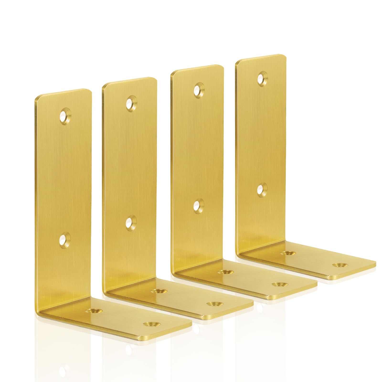 Amazon.com: ANTERRIFIC Gold Shelf Brackets, 4 Pack Heavy Duty Floating ...