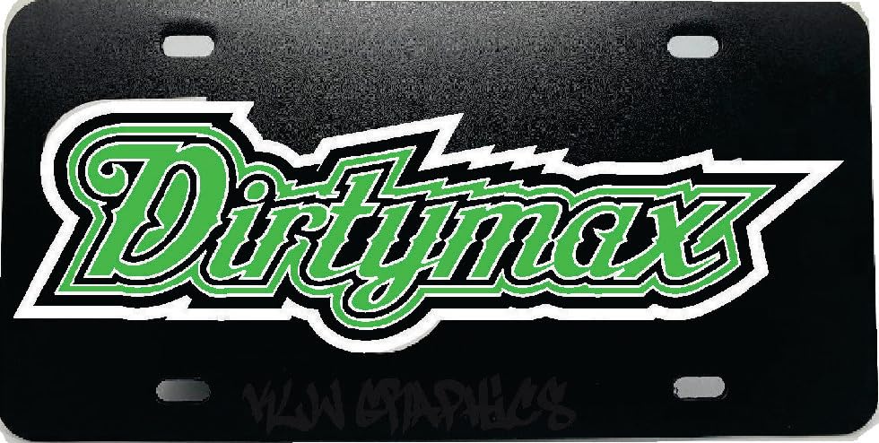 Amazon.com: Dirtymax Lime Green Black White Vanity Plate Decal Sticker ...