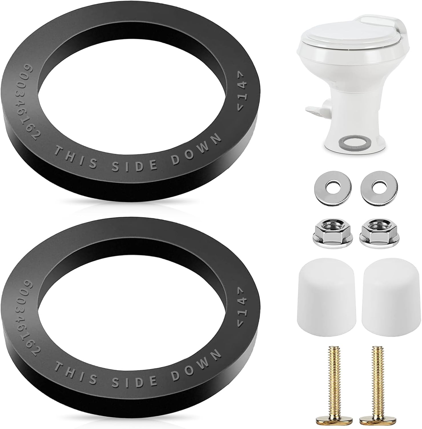 Amazon.com: RAINGOWN RV Toilet Seal 385311652 and Mounting Kit 2 Pack ...