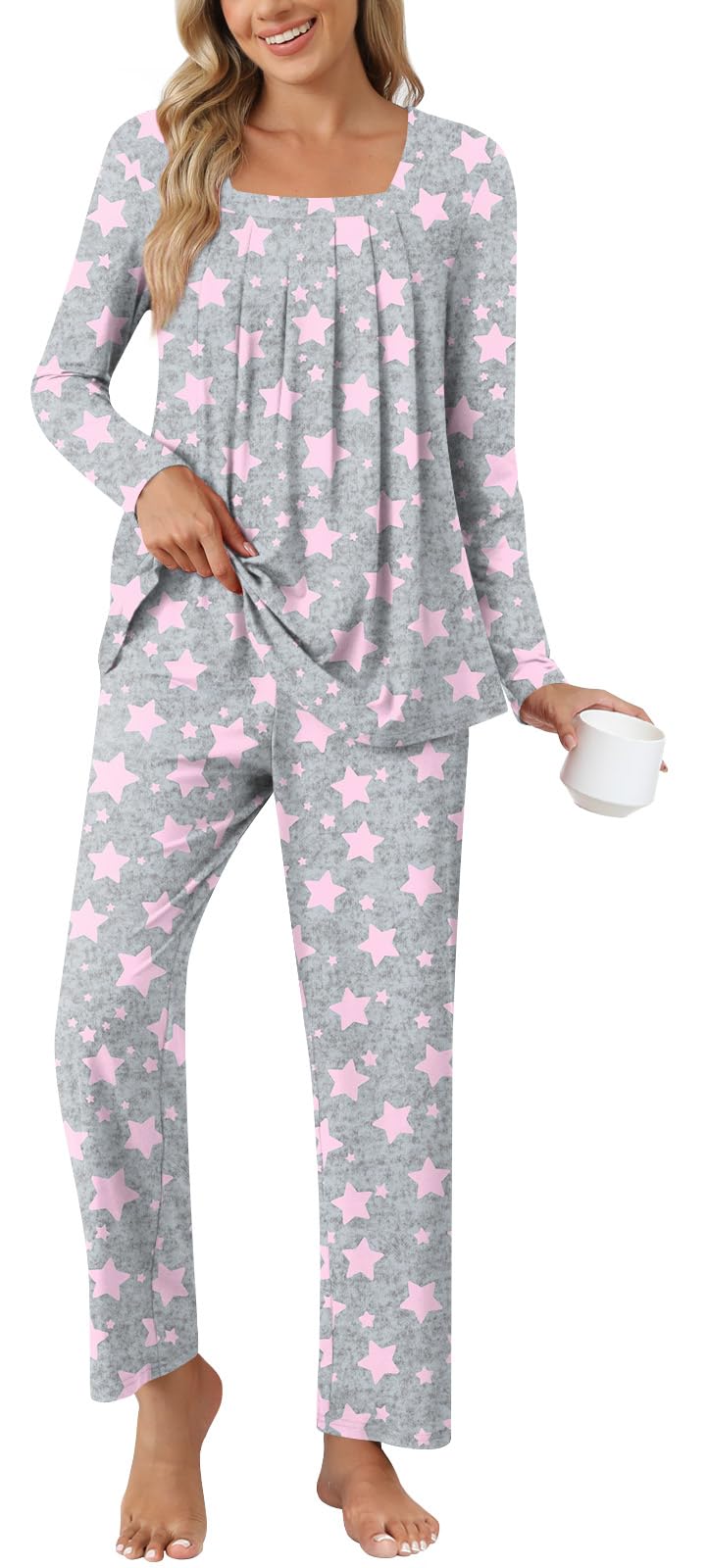 Amazon.com: Anyally Women's Fall Pajama Sets, 2-Piece Lounge Sleepwear ...