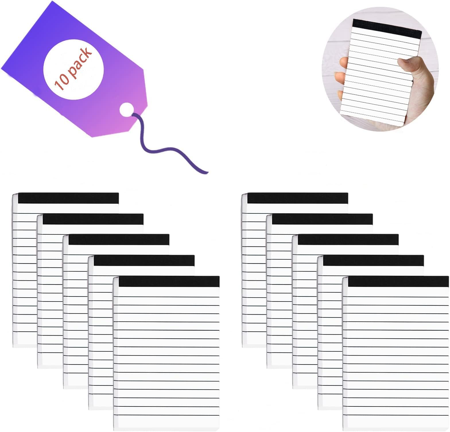 Amazon.com : Tenceur 16 Pcs Line Notepads 3 x 5 Inch Small Graph Grid ...