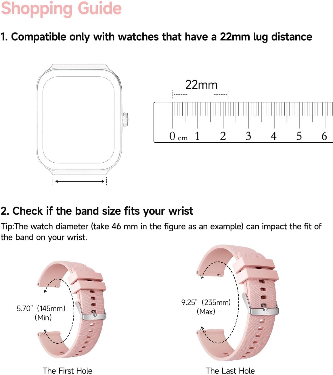TOOBUR 22mm Quick-Release Silicone Watch Band User Manual
