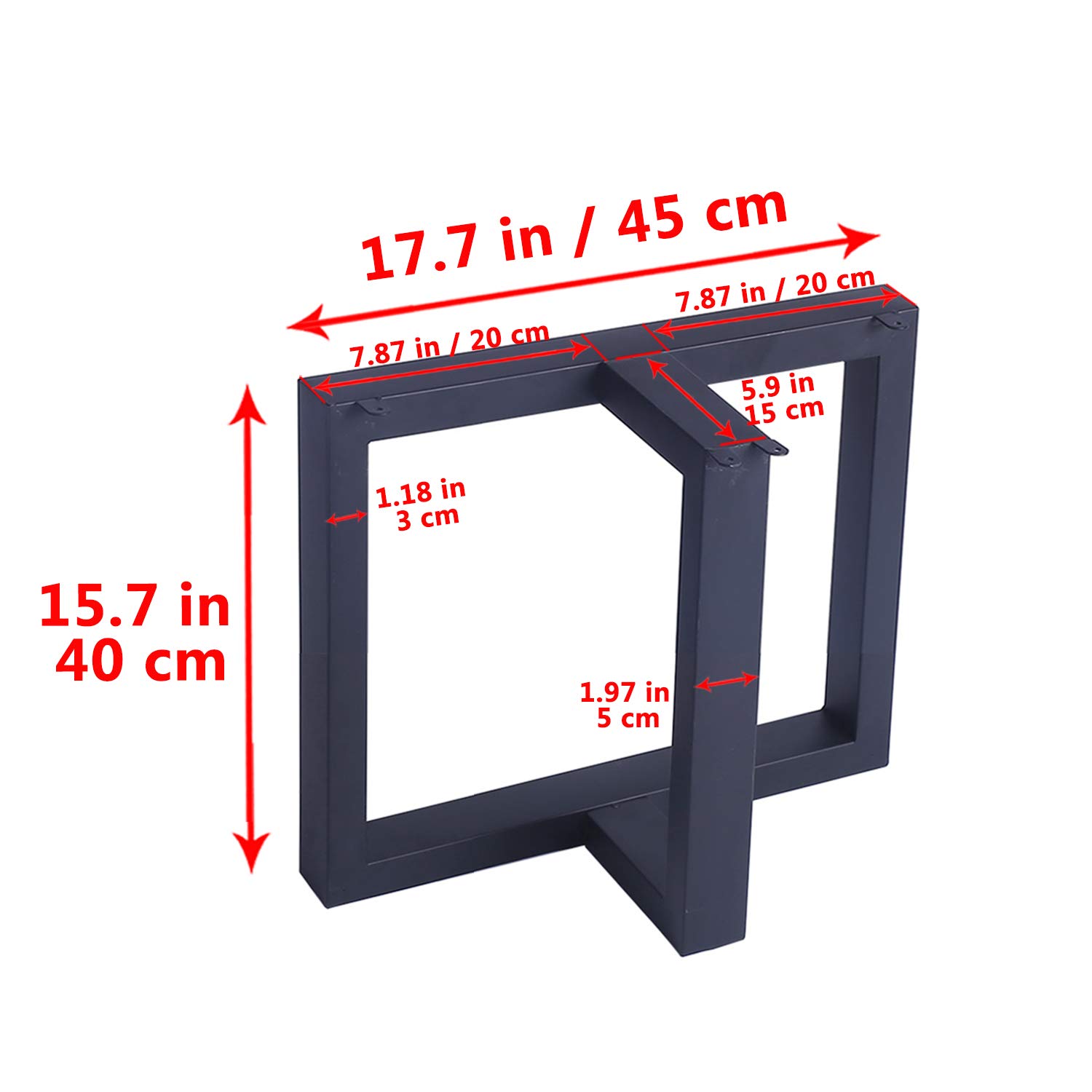 Weven Metal Table Legs 15.7" Hight 17.7" Wide Heavy Duty T-Shape Desk ...