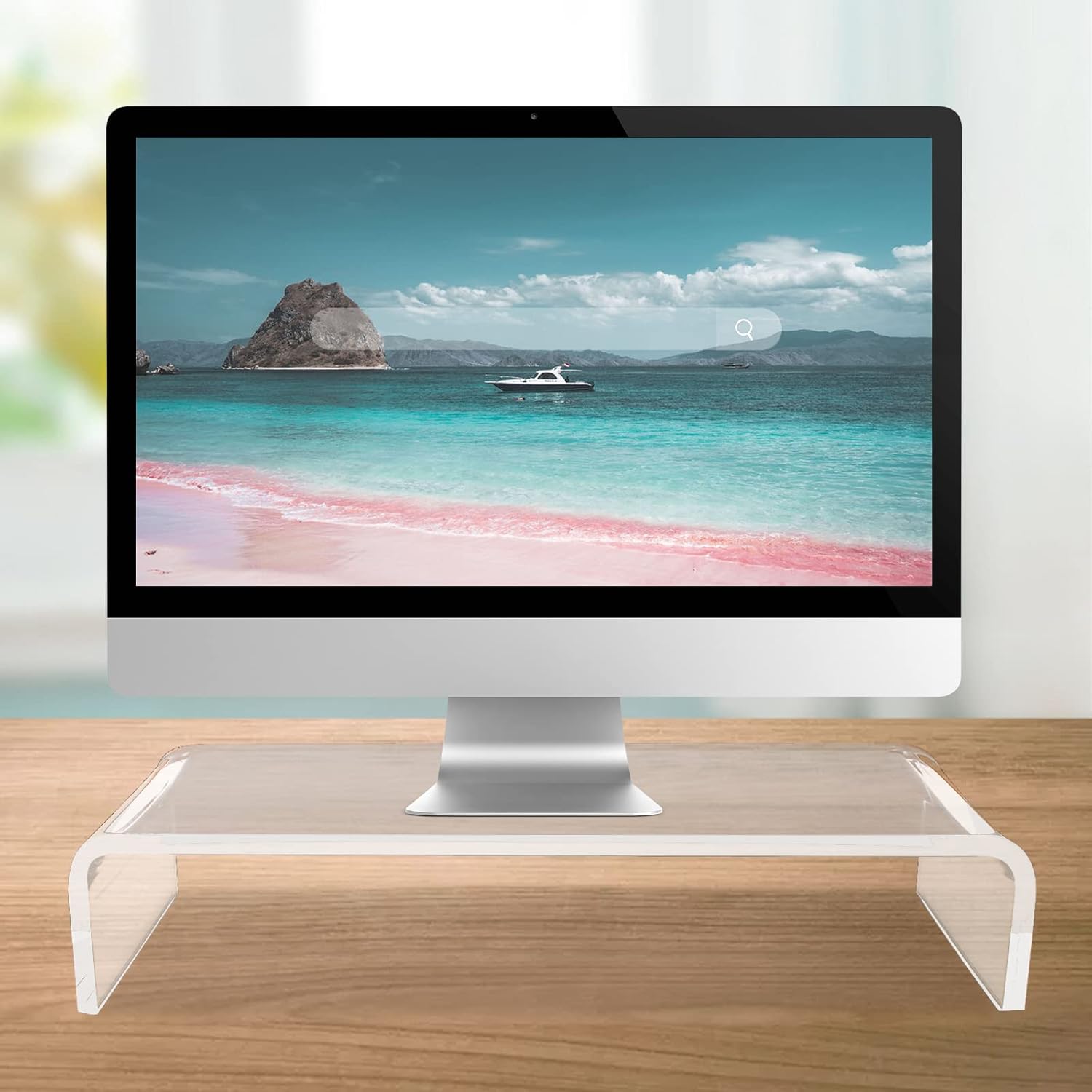 Amazon.com: Leblett Acrylic Monitor Stand Computer Laptop Stand ...