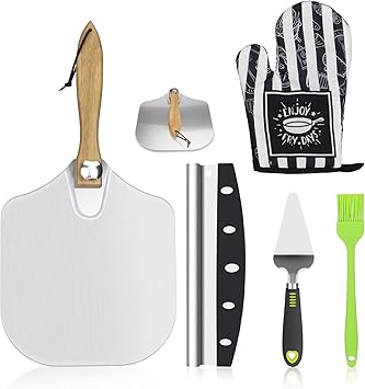 Amazon.com: NUOZANDA Pizza Peel Accessories Set, Pizza Tool Kit, 12 ...