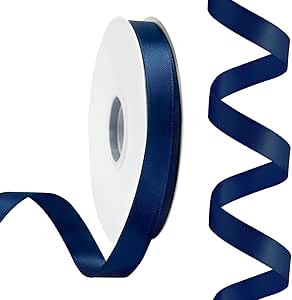 Amazon.com: Rilisili Navy Blue Satin Ribbon 5/8 Inch 50 Yards Double ...