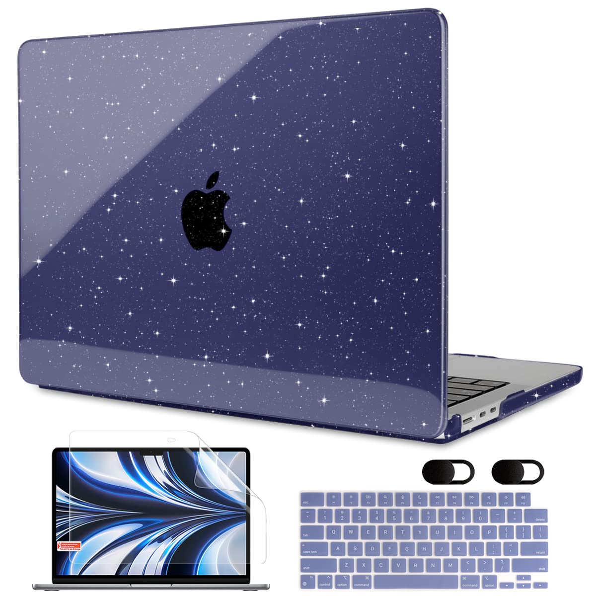 Amazon.com: MEEgoodo Glitter Case for M3 MacBook Air 13.6 inch Case,Fit ...
