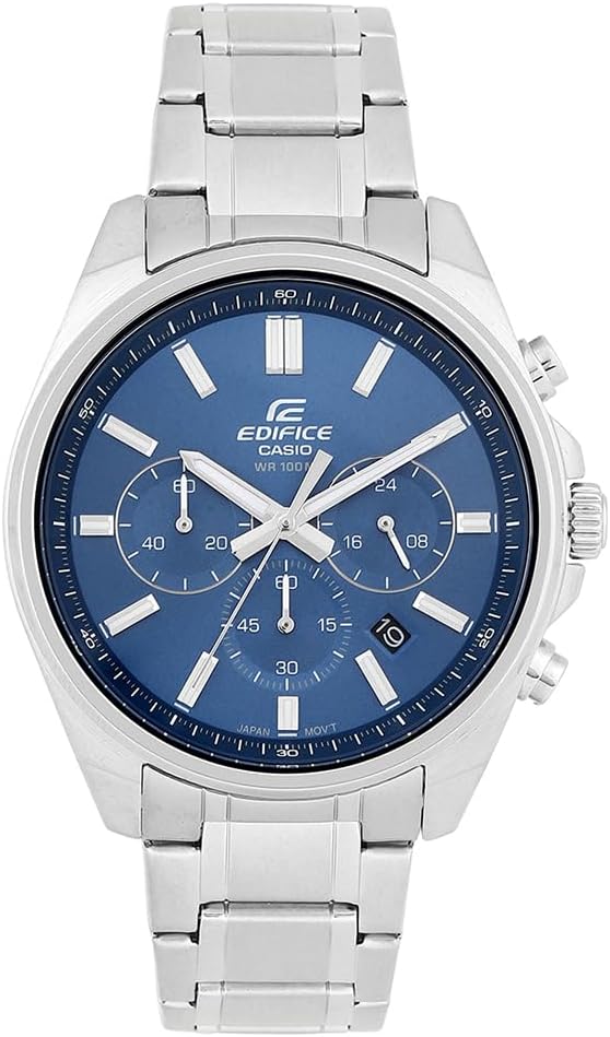Casio Edifice EFV-650D-2AVUDF Blue Analog Dial Silver Stainless Steel ...