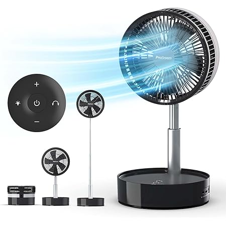 Beldray EH3413GR Foldaway Stand Fan - USB Rechargeable, 97cm Adjustable ...