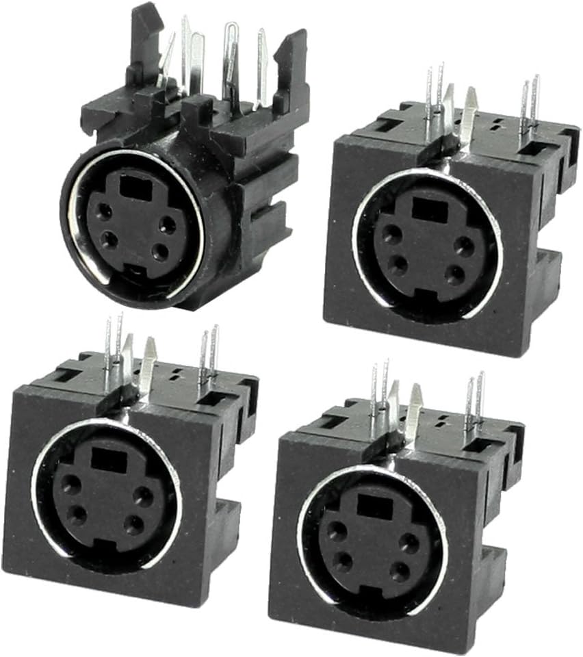 Amazon.com: IIVVERR 4 Pcs PCB Mounting 4 Pin Female S Jack DVD Mini Din ...