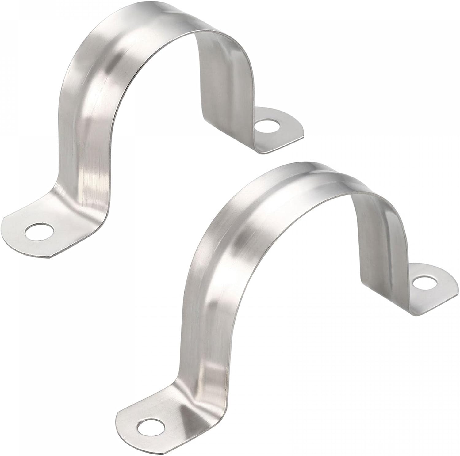 uxcell Rigid Pipe Strap Clamp, 40mm and 50mm Dia 2 Holes 304 Stainless ...