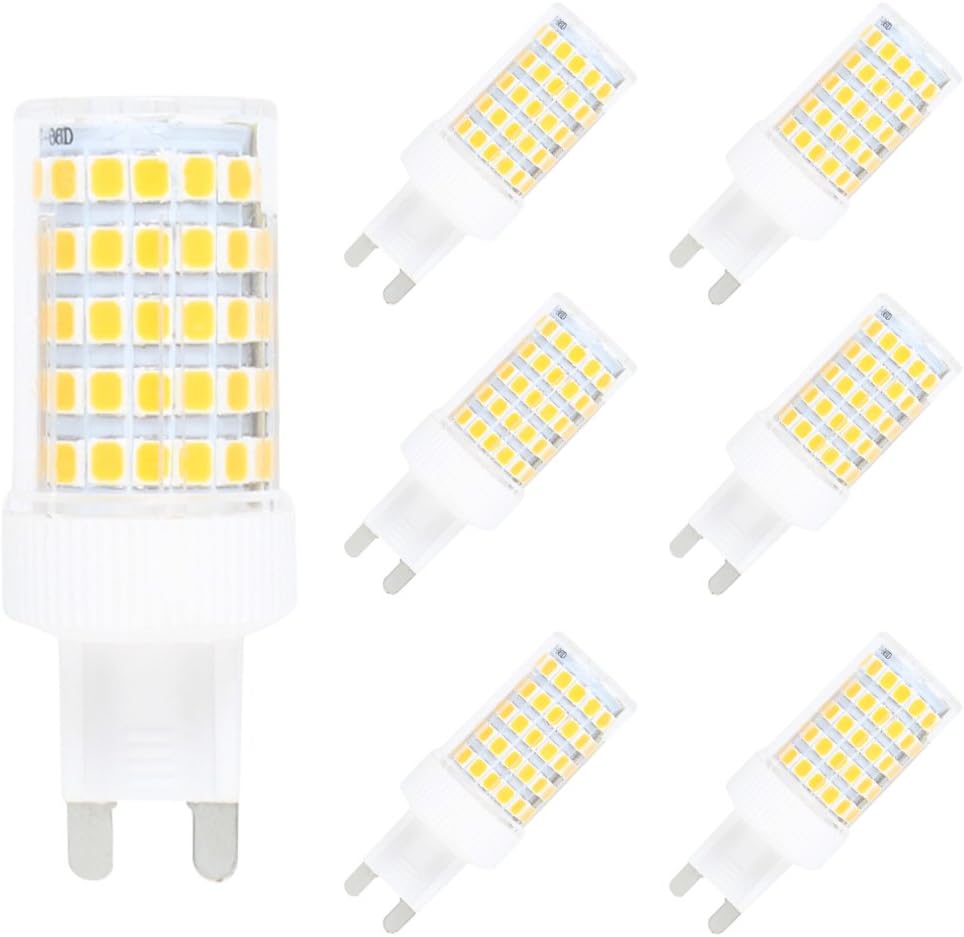 6Pack Dimmable 10W G9 LED Bulbs,80W Halogen G9 Light Bulbs Replacement ...