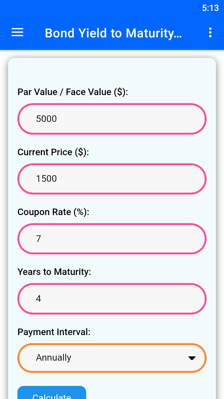 Bond Yield to Maturity Calculator - App on Amazon Appstore