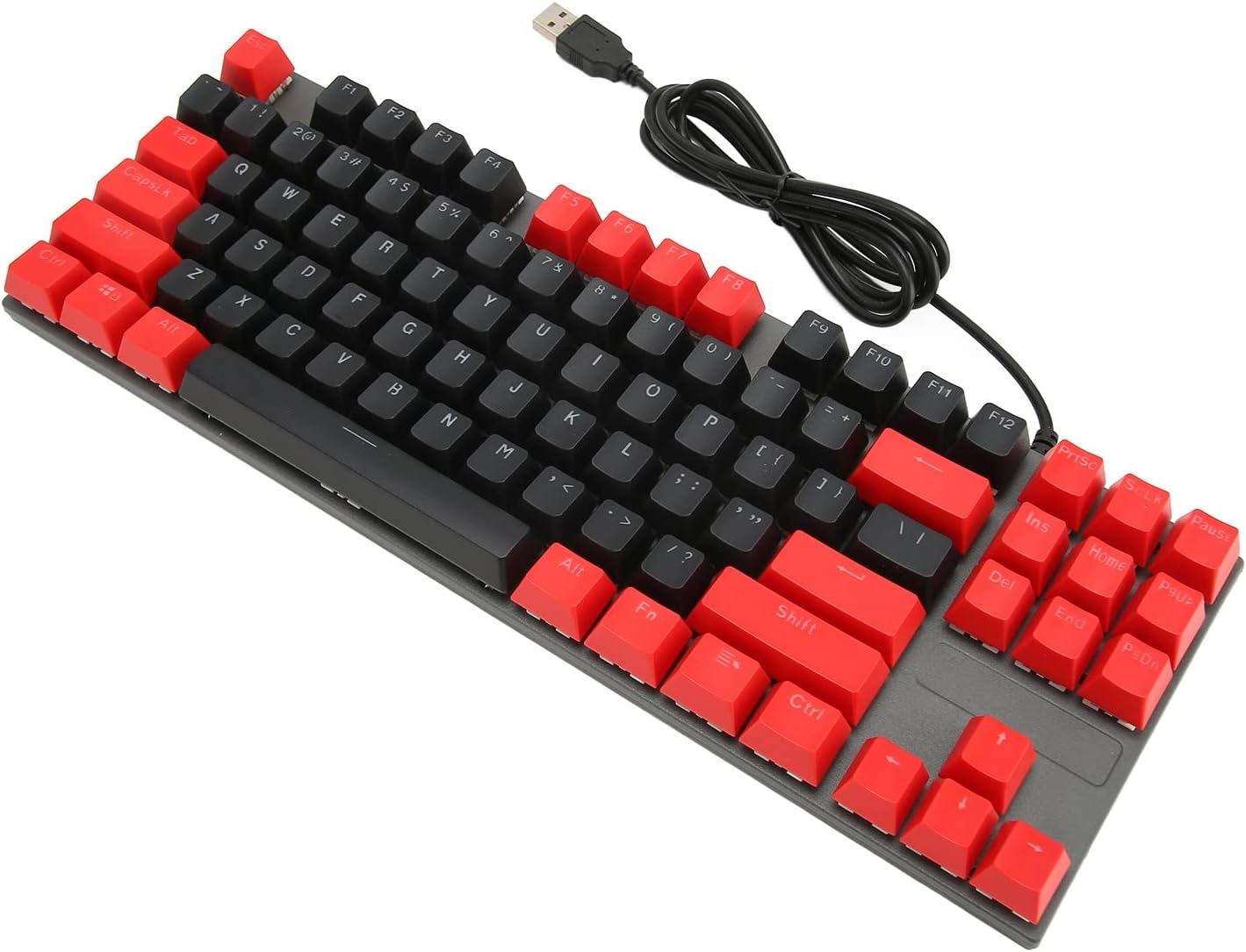 PUSOKEI 87 Keys Blue Switch Keyboard, RGB Backlit Mechanical Gaming ...