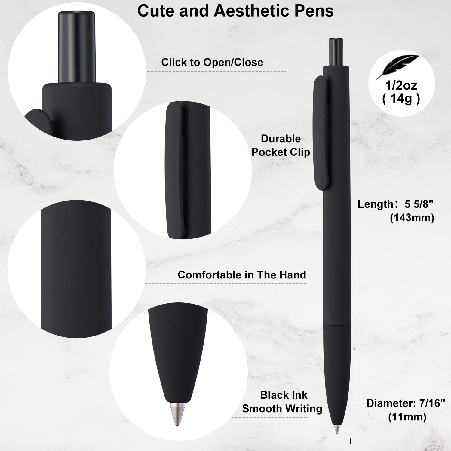 Snapklik.com : Black Gel Pens Fine Point Smooth Writing Pens Bulk, Soft ...