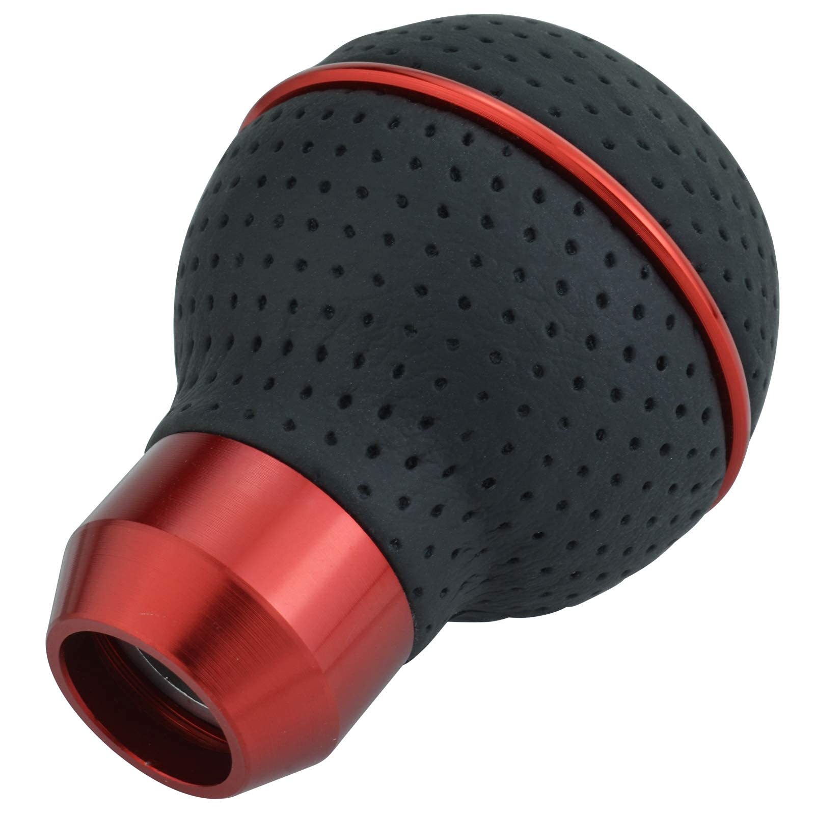 Snapklik.com : Lunsom 5 Speed Round Shift Knobs, Leather Car Gear ...