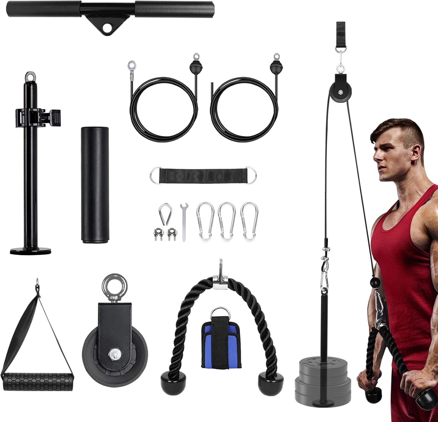 Buy Uboway Weight Cable Pulley System: LAT Pull Down Machine with Dual ...
