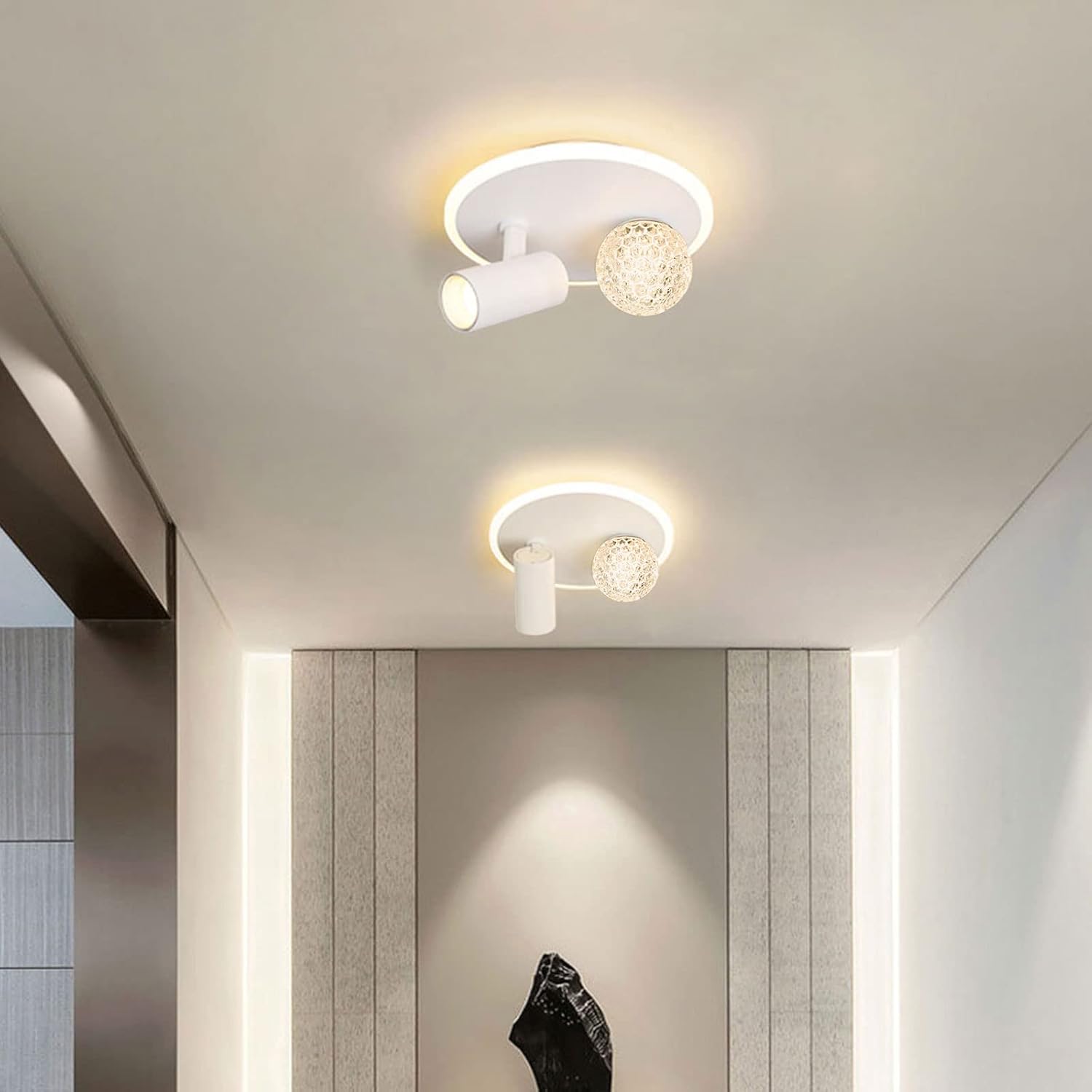 CANEOE Modern Led Ceiling Light, 3000K Round Ceiling Spotlight Fixture ...