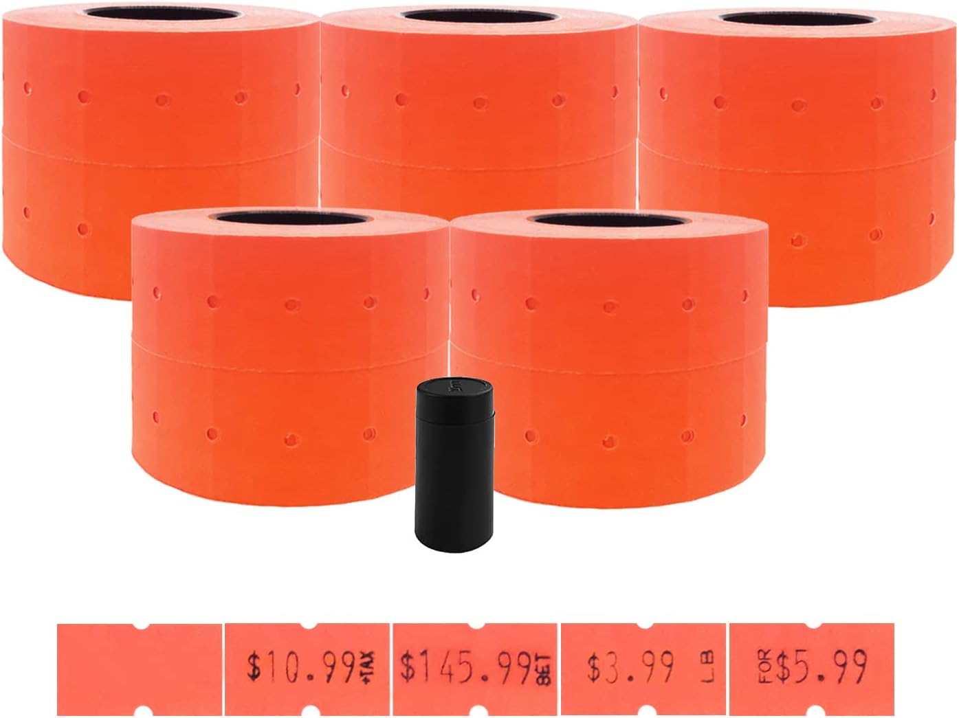 Amazon.com : JayCo 1 Line Fluorescent Red Blank Labels - 10,000 Blank ...