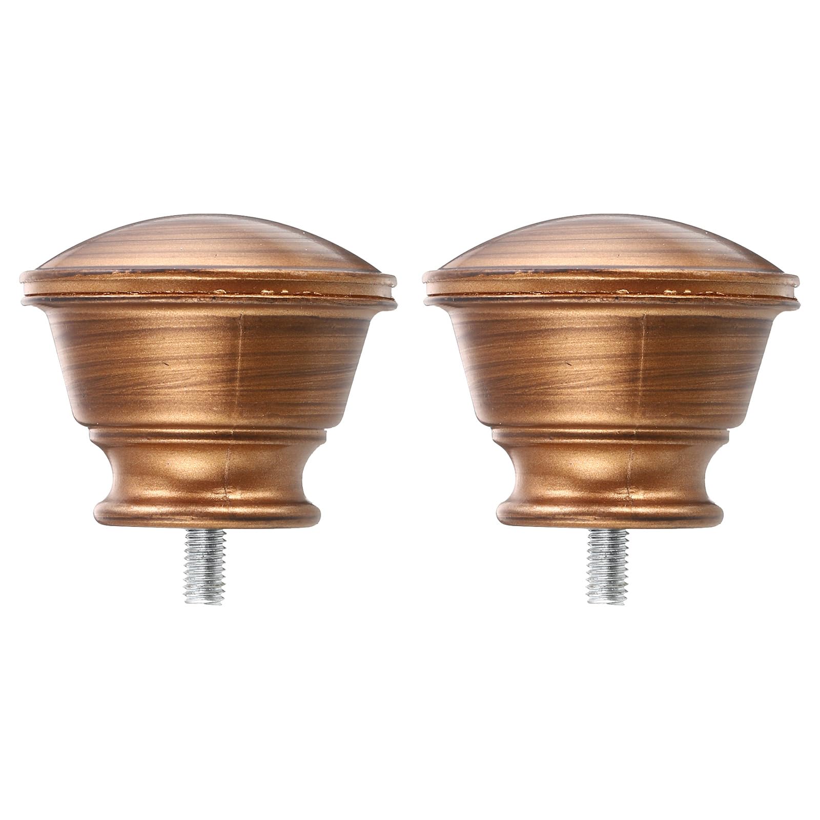 Brown Mushroom Rod Caps 4PCS Brown Curtain Rod Screw End Caps - 5/8 ...