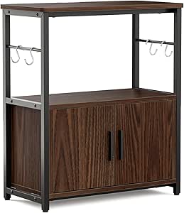 Amazon.co.jp: DEWEL 水槽台 60cm水槽用 水槽設置台 水槽 ラック アジャスター/フック付き キャビネット付き水槽棚 水槽置き台 水槽スタンド 頑丈 幅60cm 奥行き ...