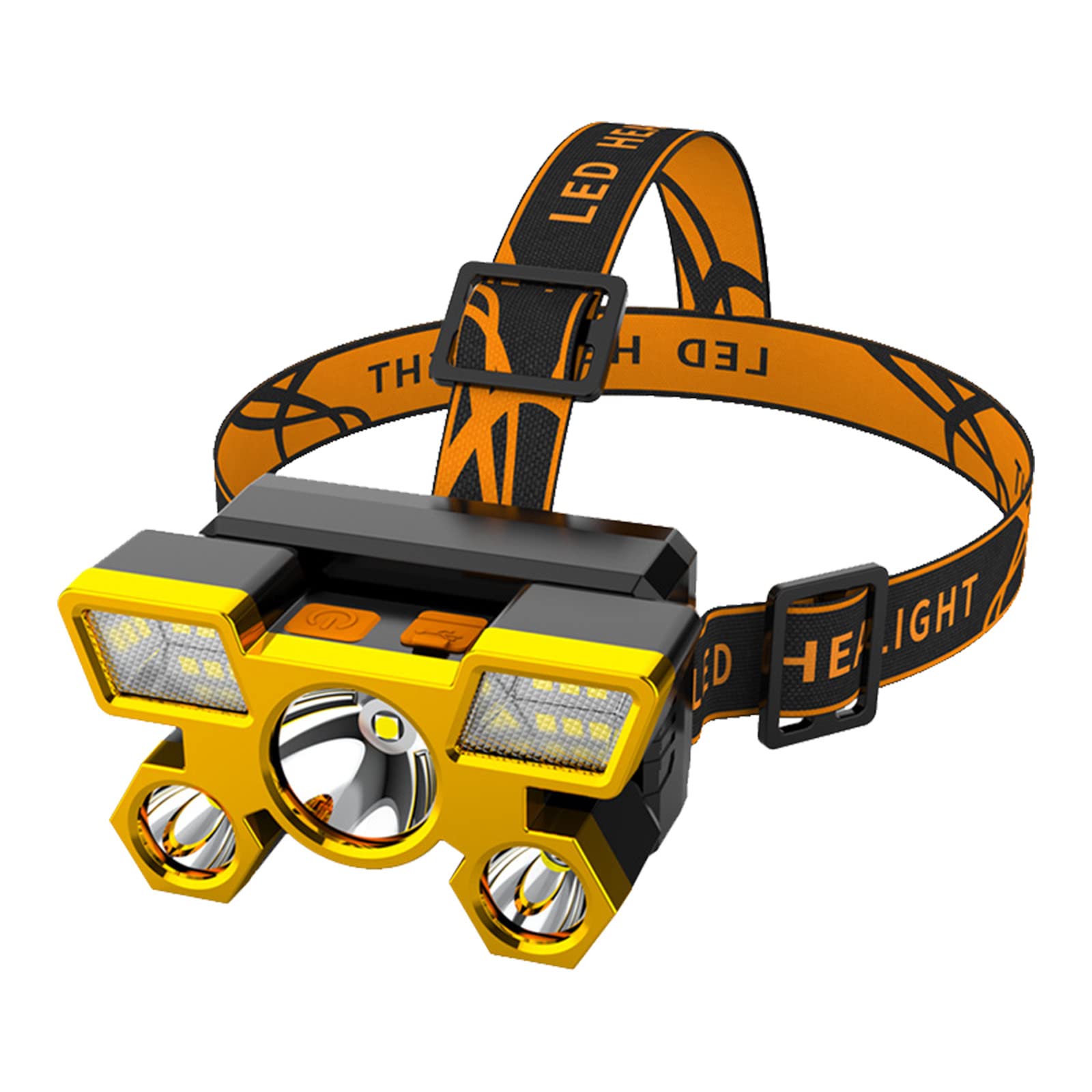 Amazon.com: Five Headlights Strong Rechargeable Night Fishing Drive Sea ...