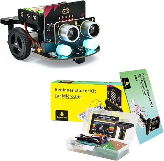 Amazon.com: KEYESTUDIO Microbit Basic Starter Kit Microbit V2 Robot Kit ...