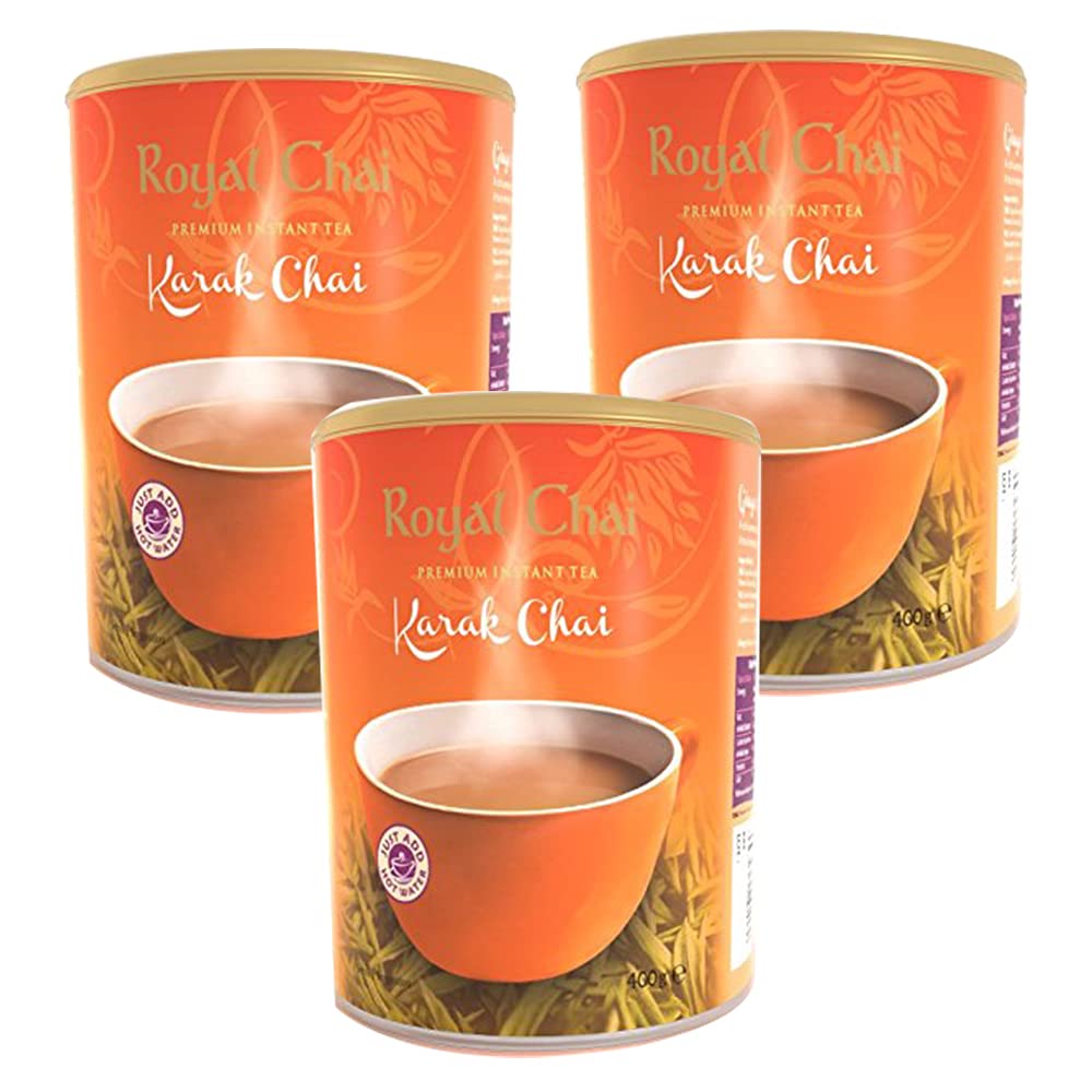 Royal Tea Karak Chai Sweetened Tub 400g (Pack of 3) – Premium Instant ...