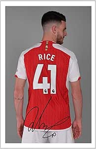 RJR PRINTS Declan Rice - Arsenal Signed 6X4 Inch Photo With Print Pre ...